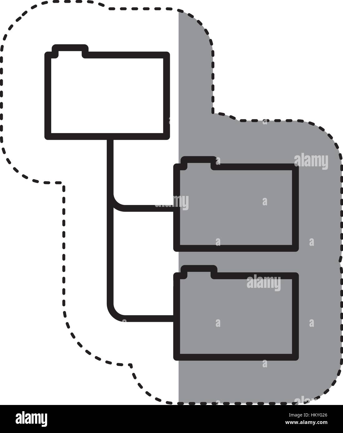 sticker silhouette folders organized in line vector illustration Stock ...