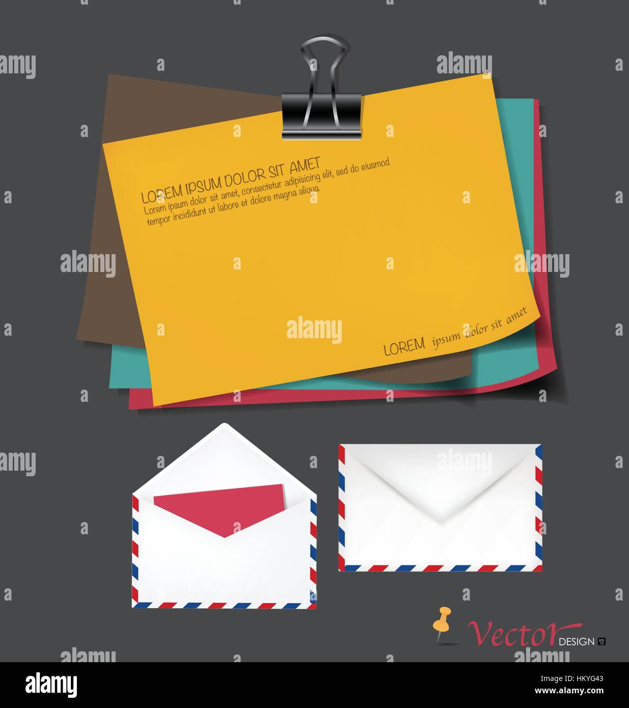 Collection of various papers, ready for your message. Vector ...