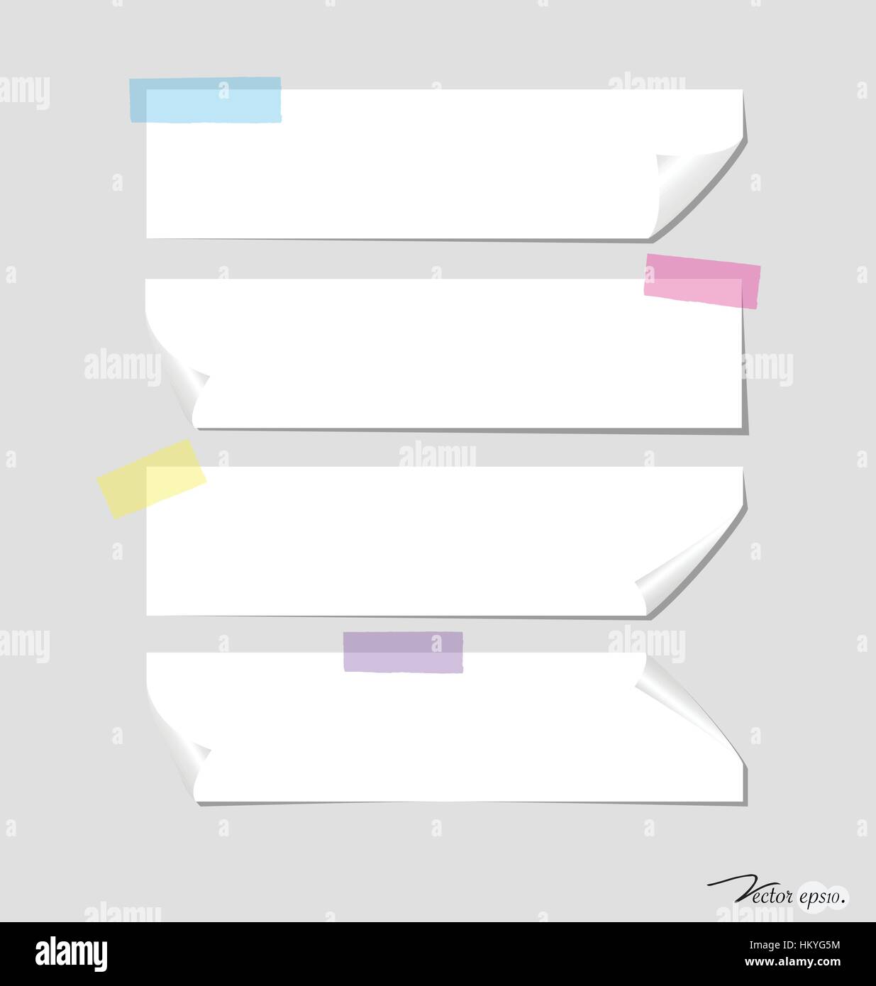 Collection of various note papers, ready for your message. Vector ...