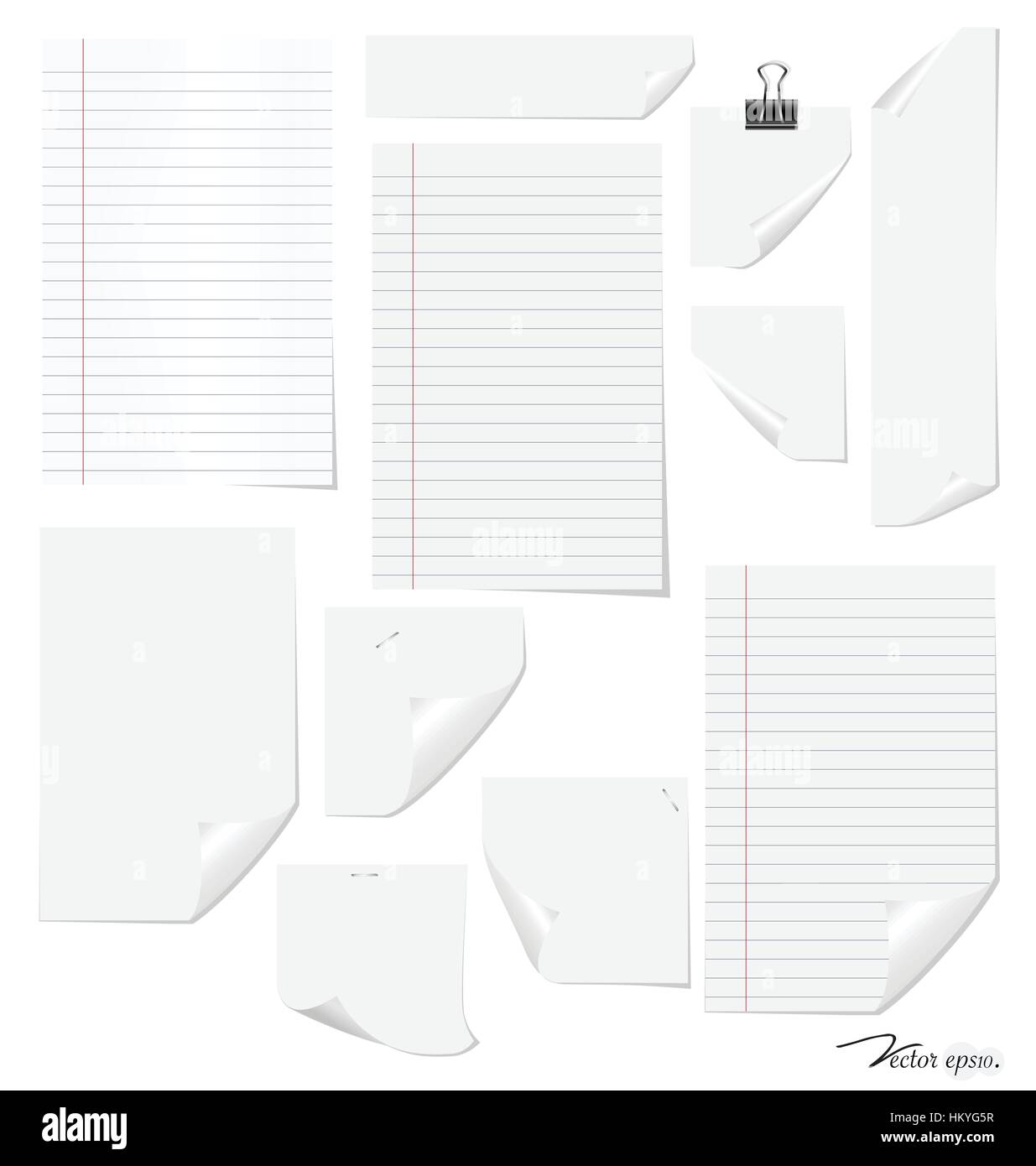 Collection of various note papers, ready for your message. Vector ...