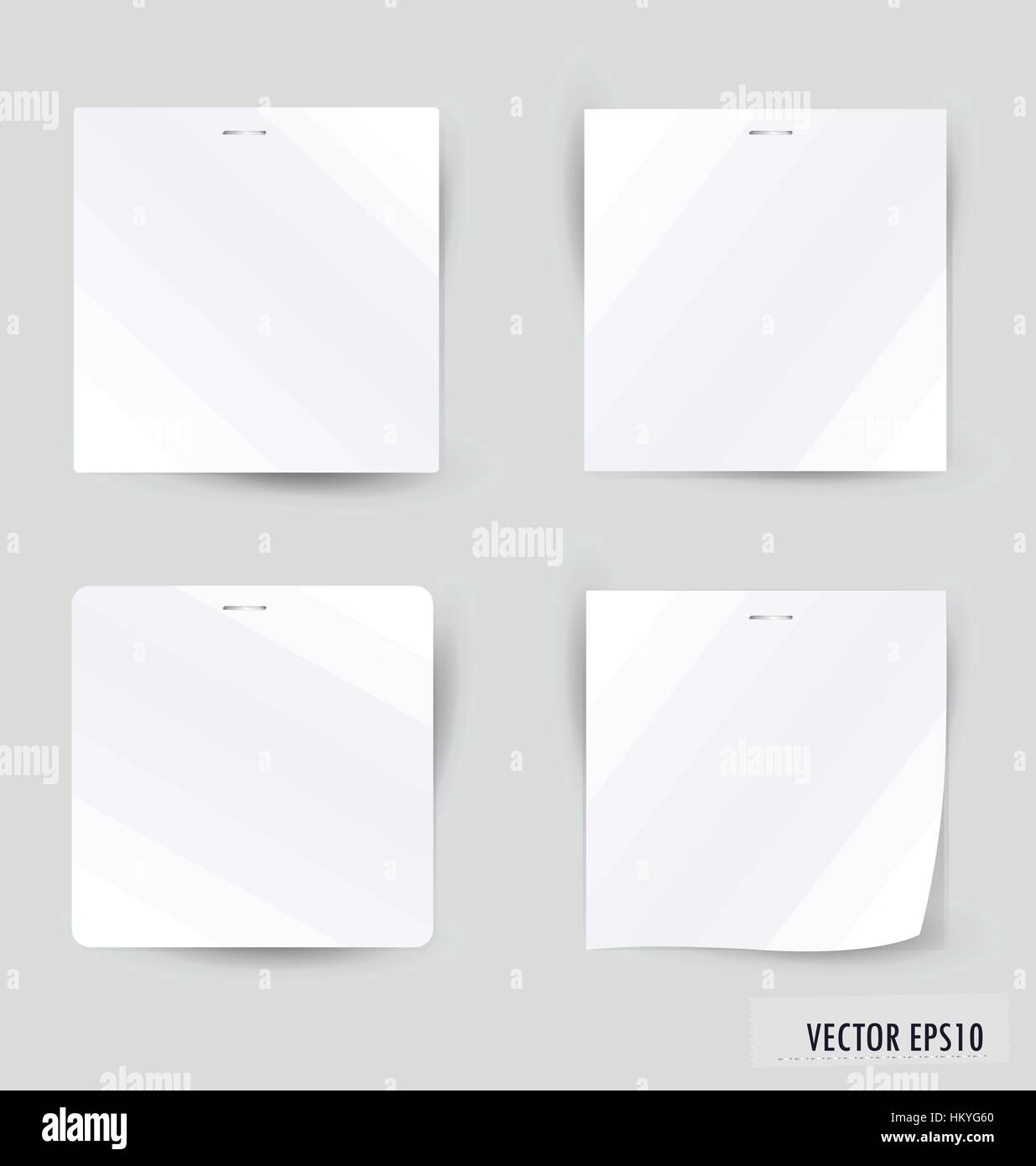 Collection of various white note papers, ready for your message. Vector ...