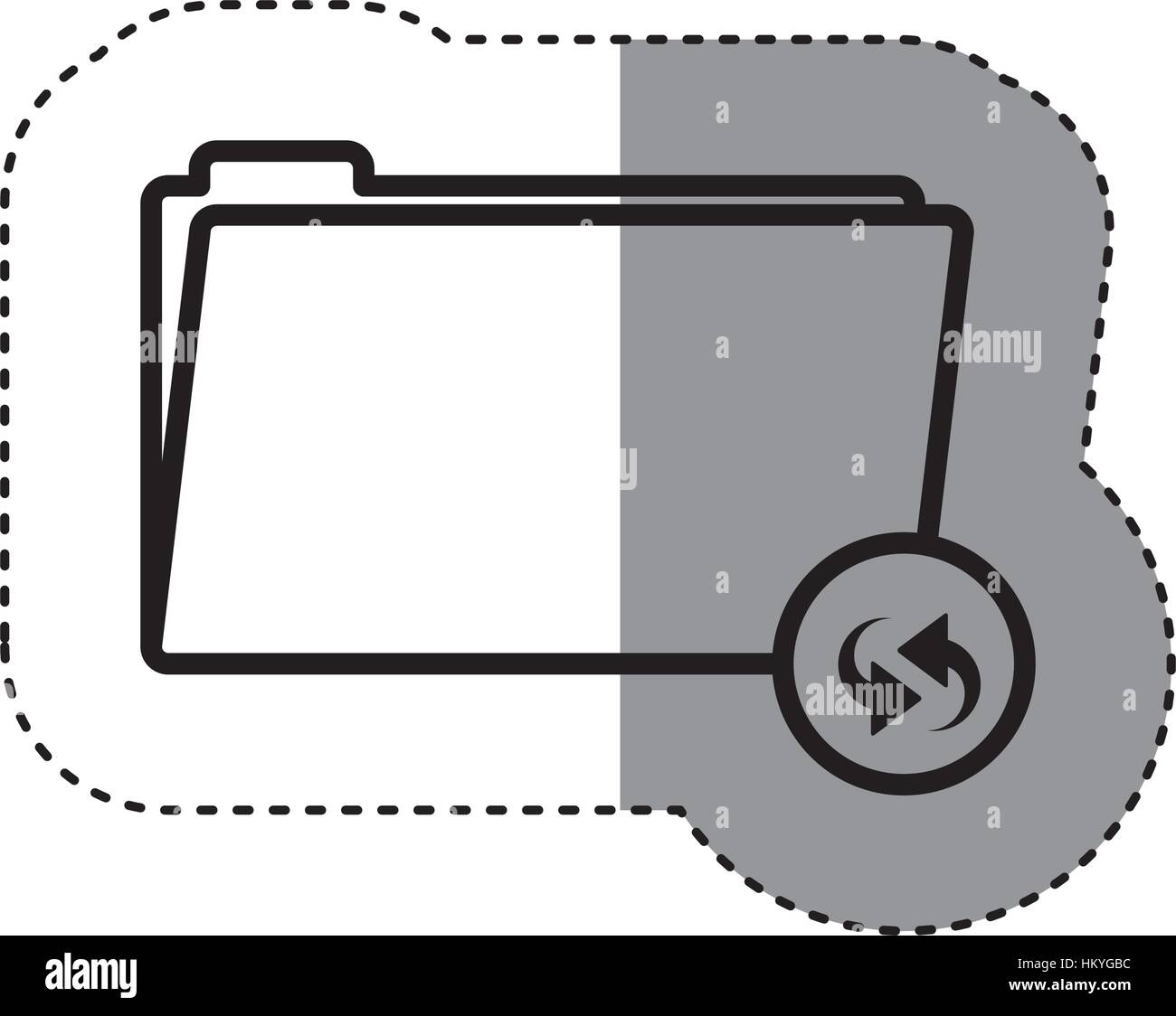 sticker silhouette folder symbol to update files vector illustration ...