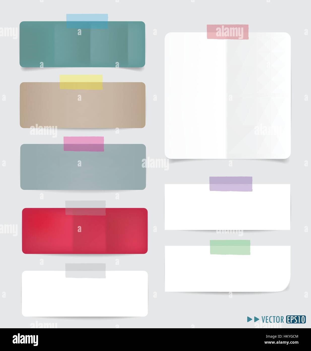 Collection of various note papers, ready for your message. Vector ...