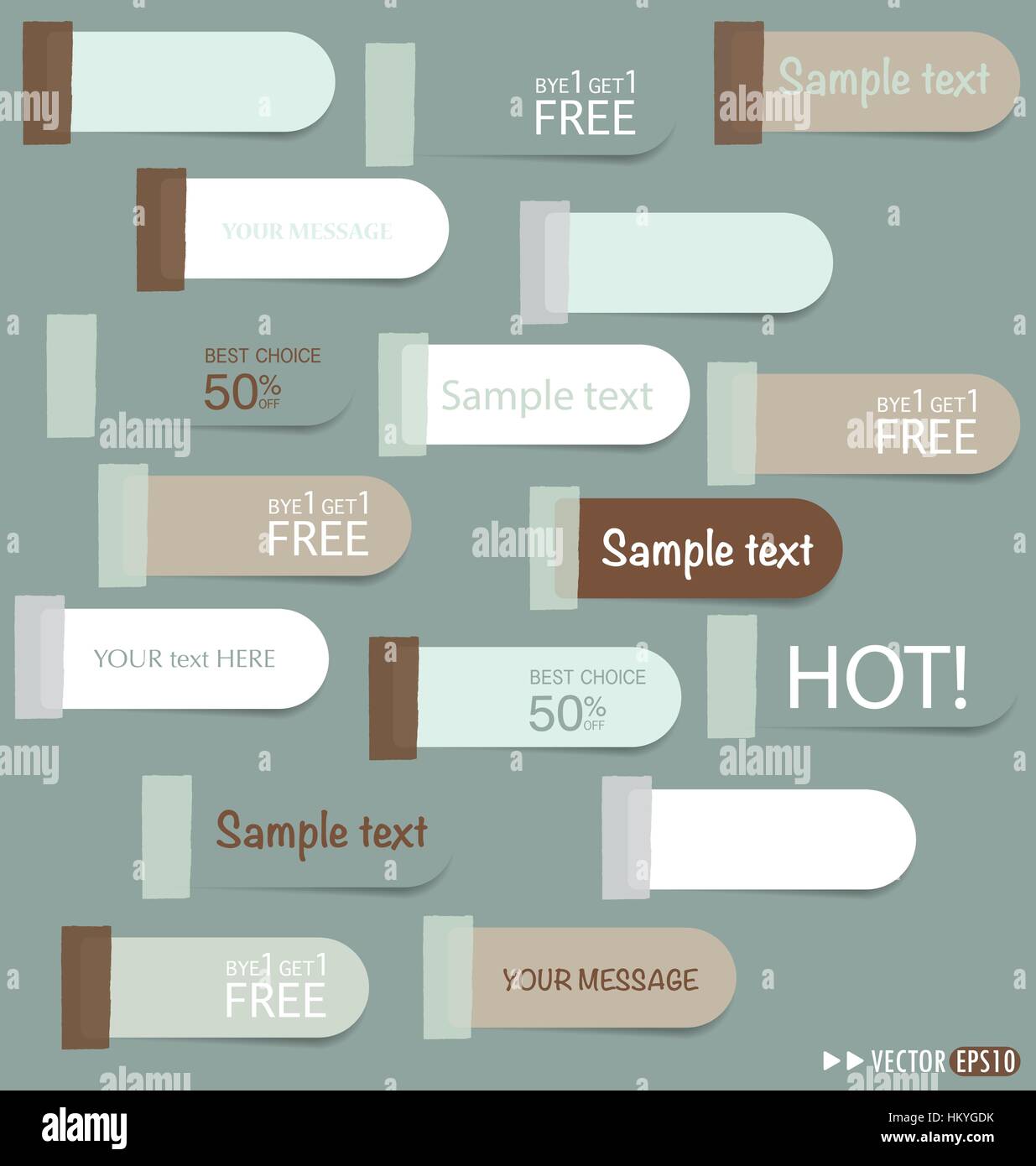 Set of sticker price tag, discount tags for price list. Vector ...