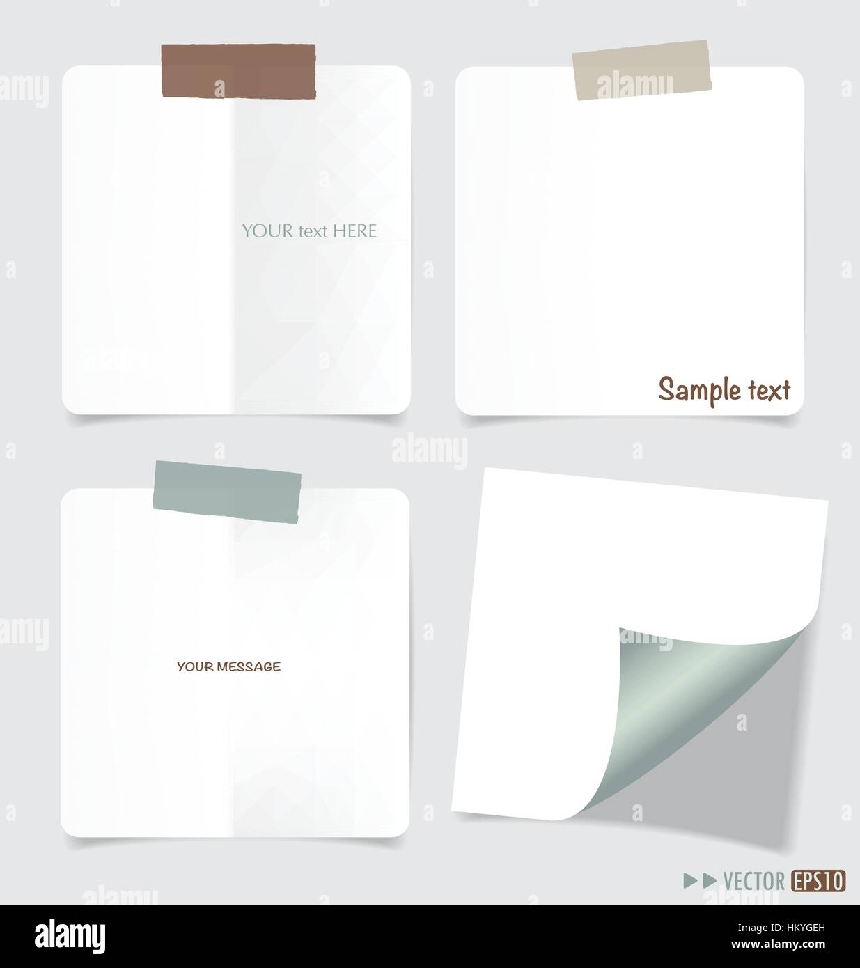 Set of various note papers, ready for your message. Vector EPS10 Stock ...