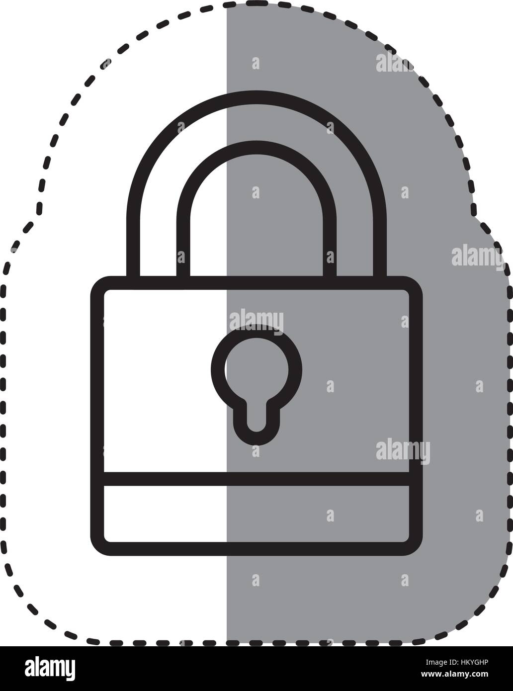 sticker silhouette padlock with black body and shackle vector ...