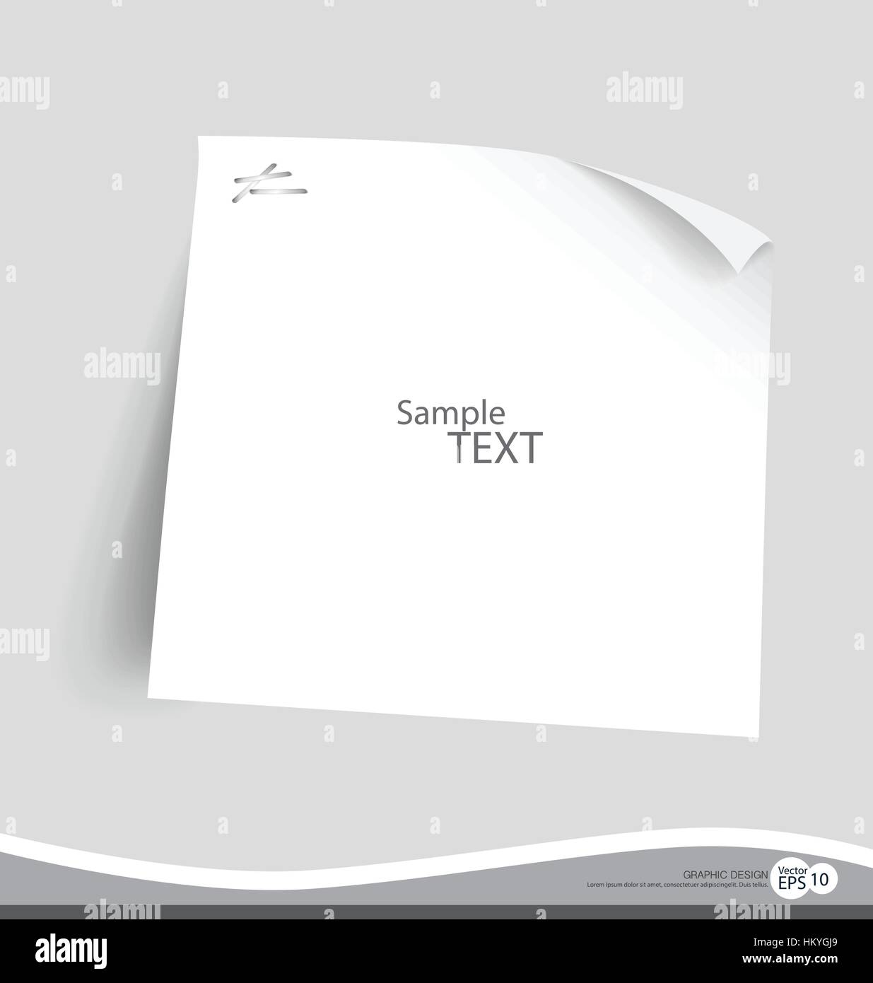 White note paper, ready for your message. Vector illustration Stock ...