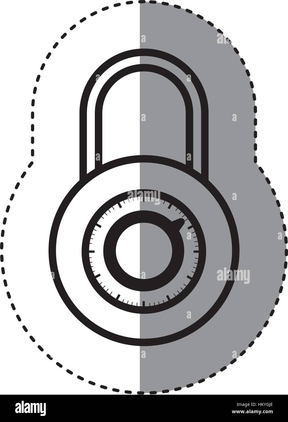 sticker silhouette padlock with circular body and shackle vector ...