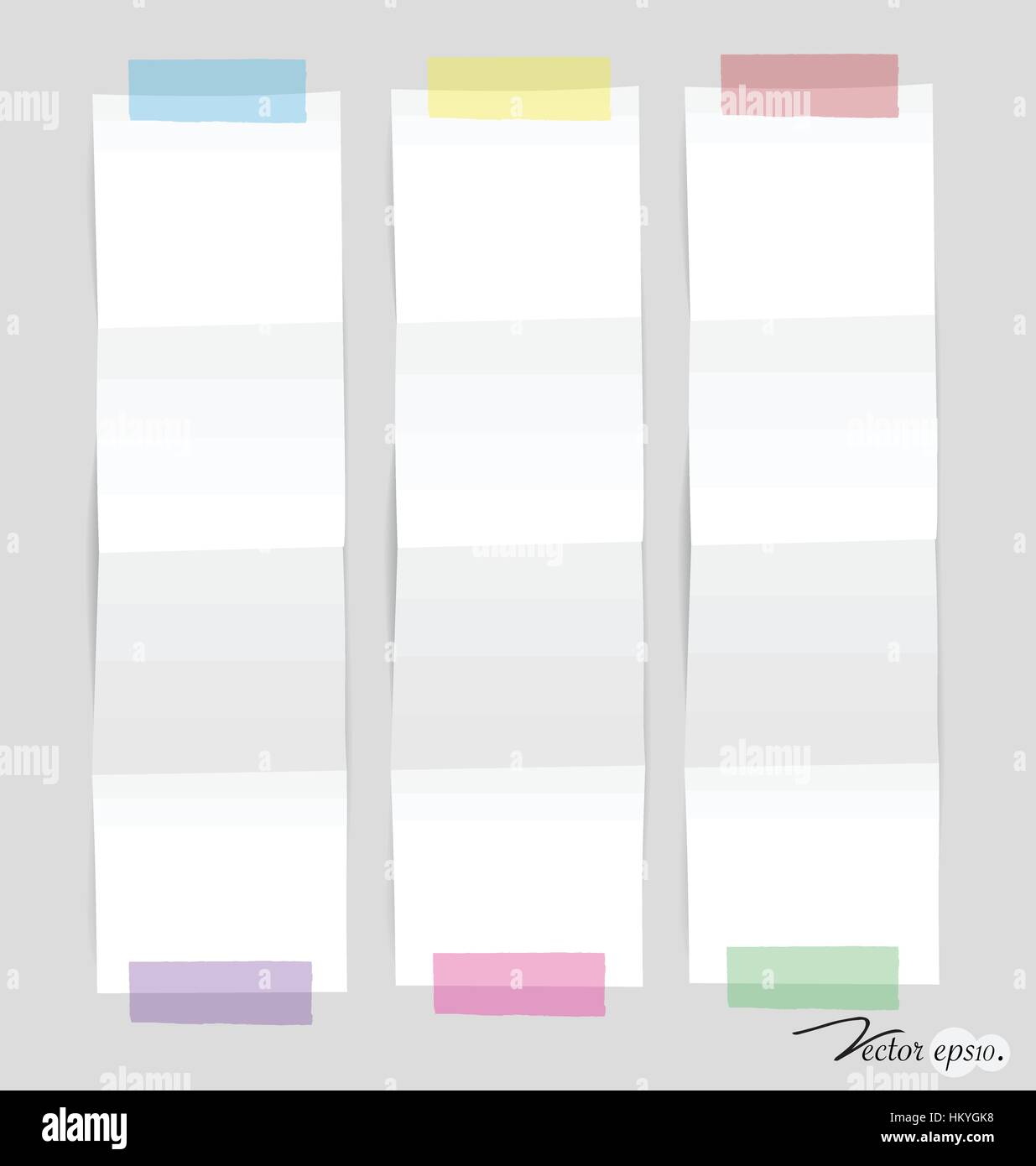 Collection of various note papers, ready for your message. Vector ...