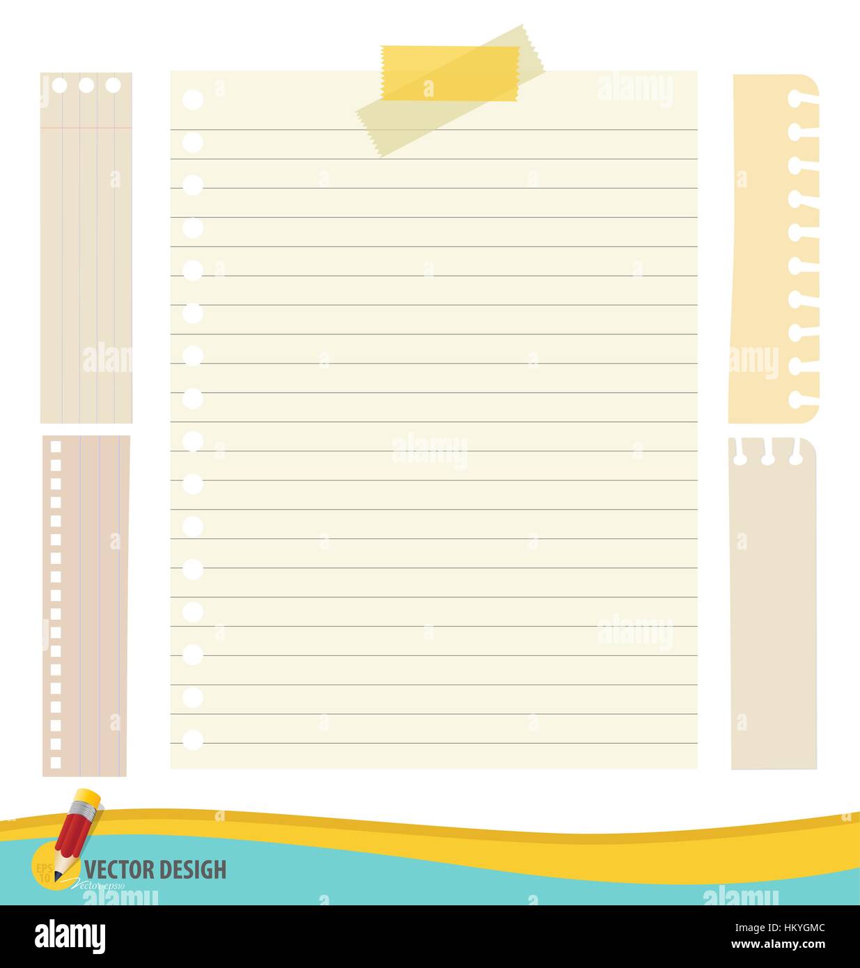 Collection of various papers, ready for your message. Vector ...