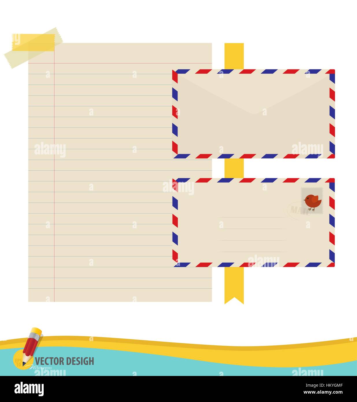 Collection of various papers, ready for your message. Vector ...