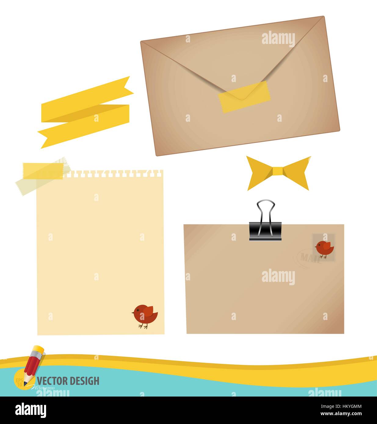 Collection of various papers, ready for your message. Vector ...