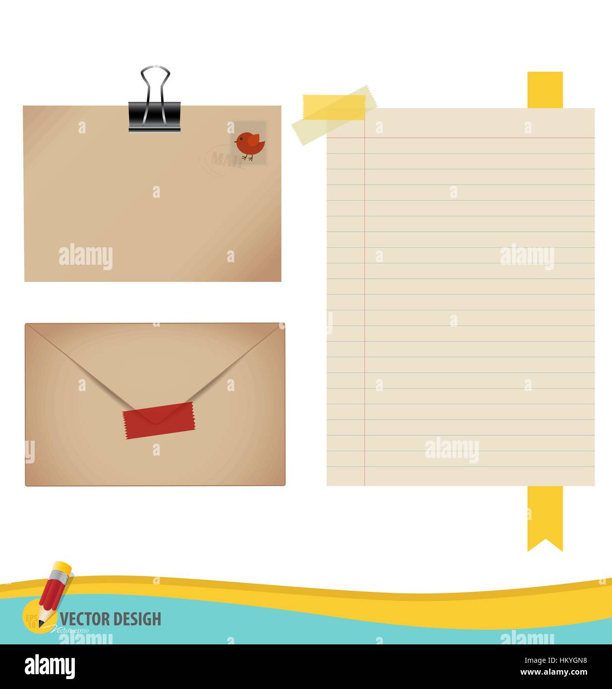 Collection of various papers, ready for your message. Vector ...