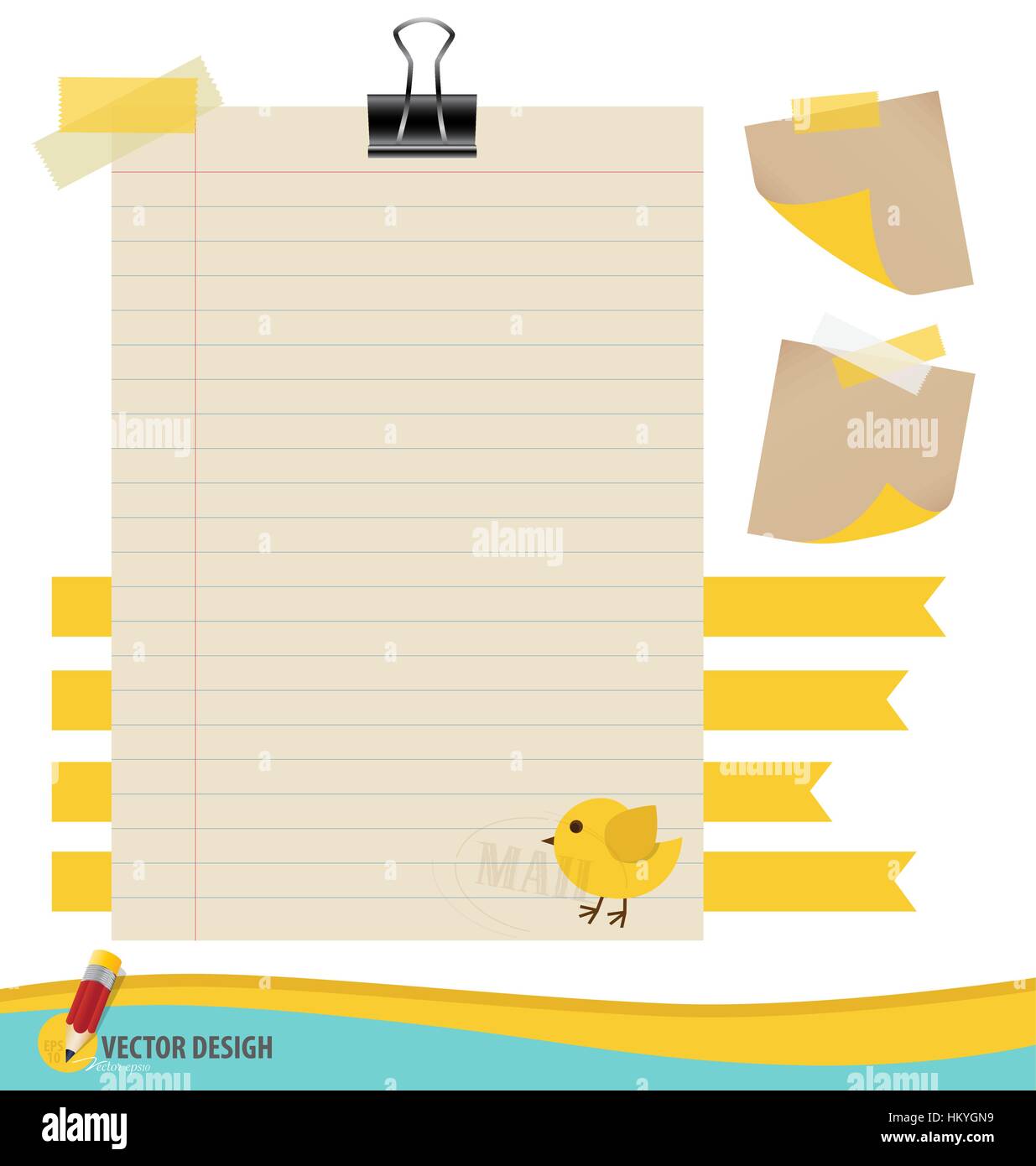 Collection of various papers, ready for your message. Vector ...