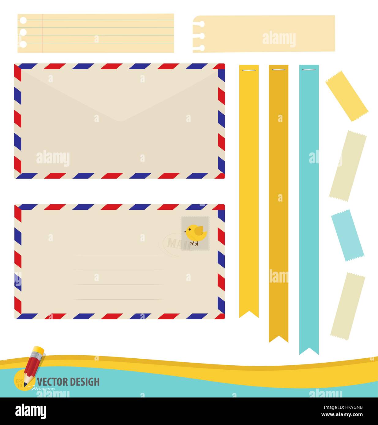 Collection of various papers, ready for your message. Vector ...