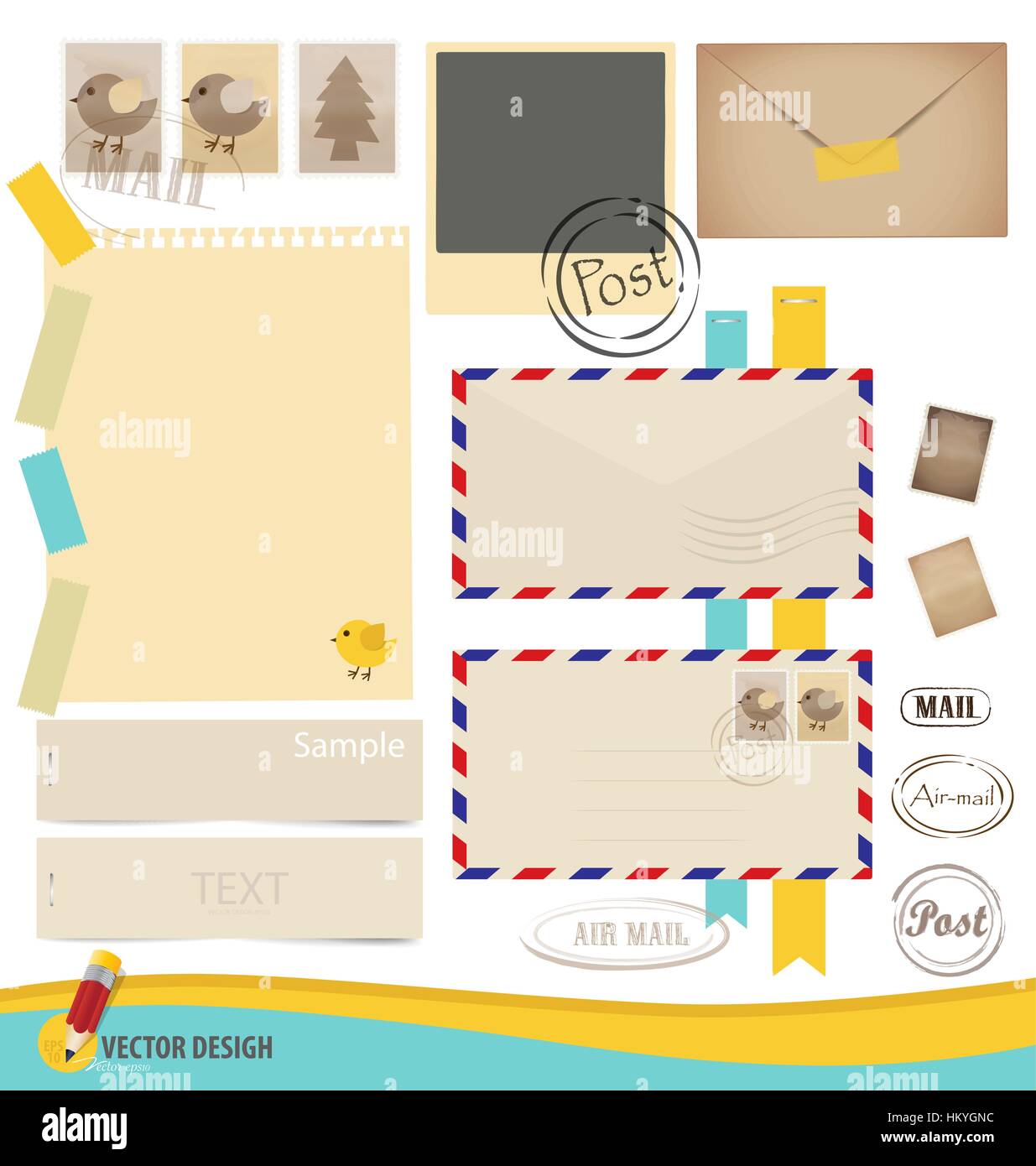 Collection of various papers, ready for your message. Vector ...