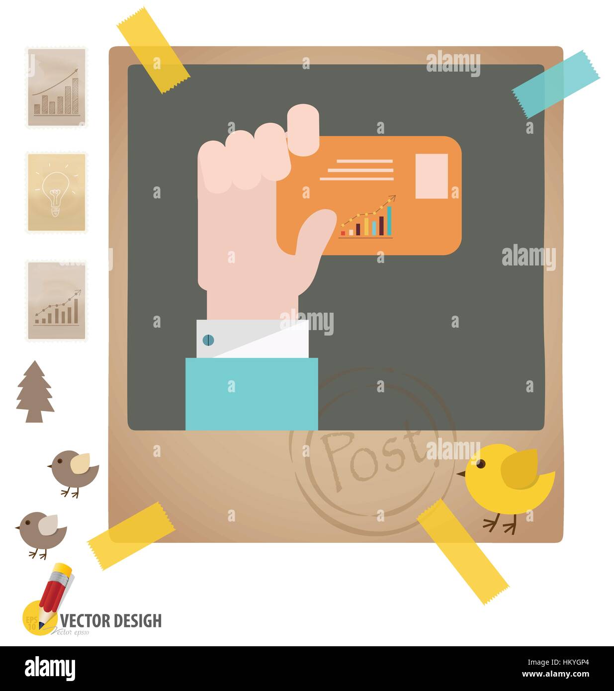 Hand holding credit card, vector illustration Stock Vector Image & Art ...