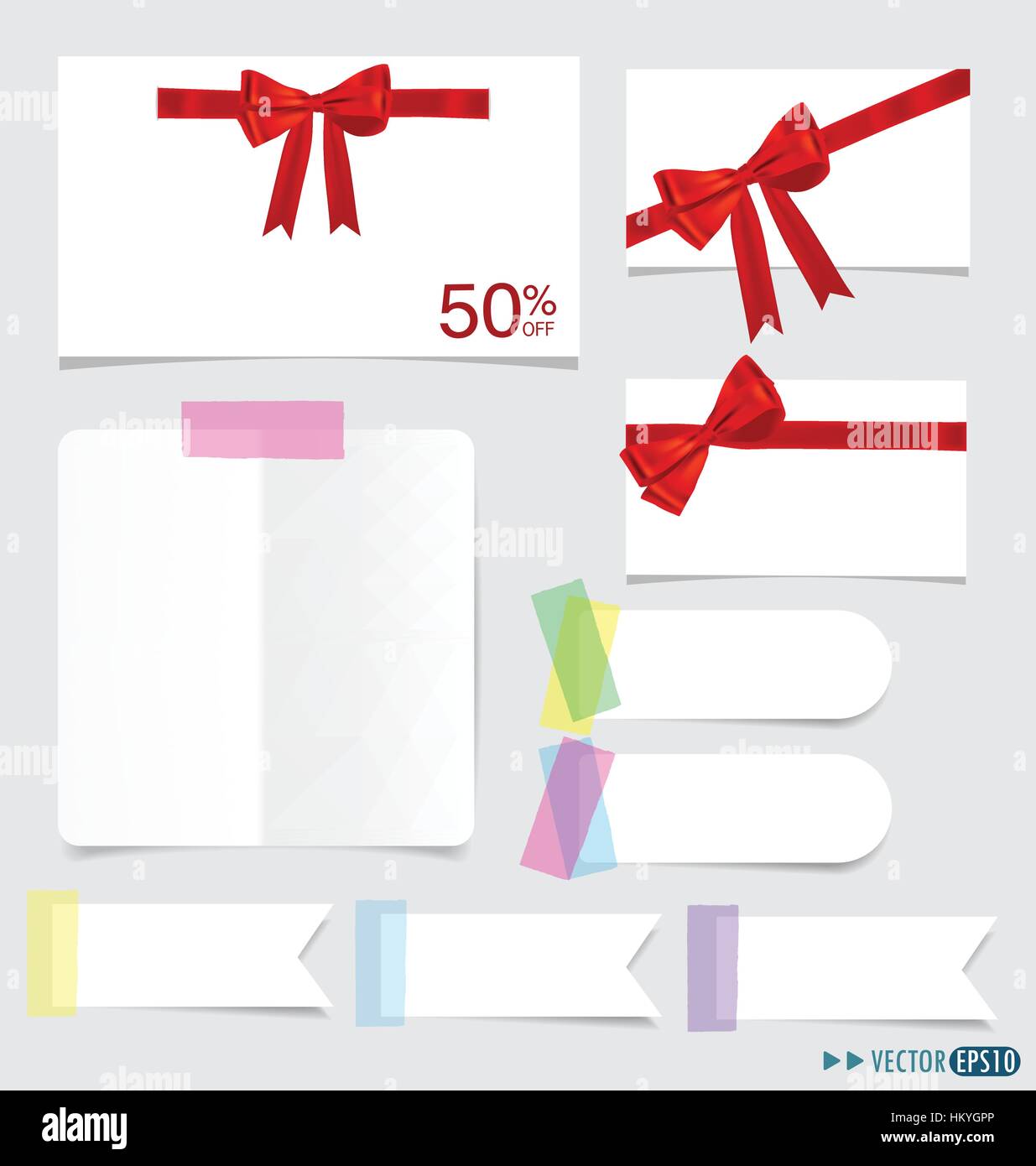 Collection of various note papers, ready for your message. Vector ...