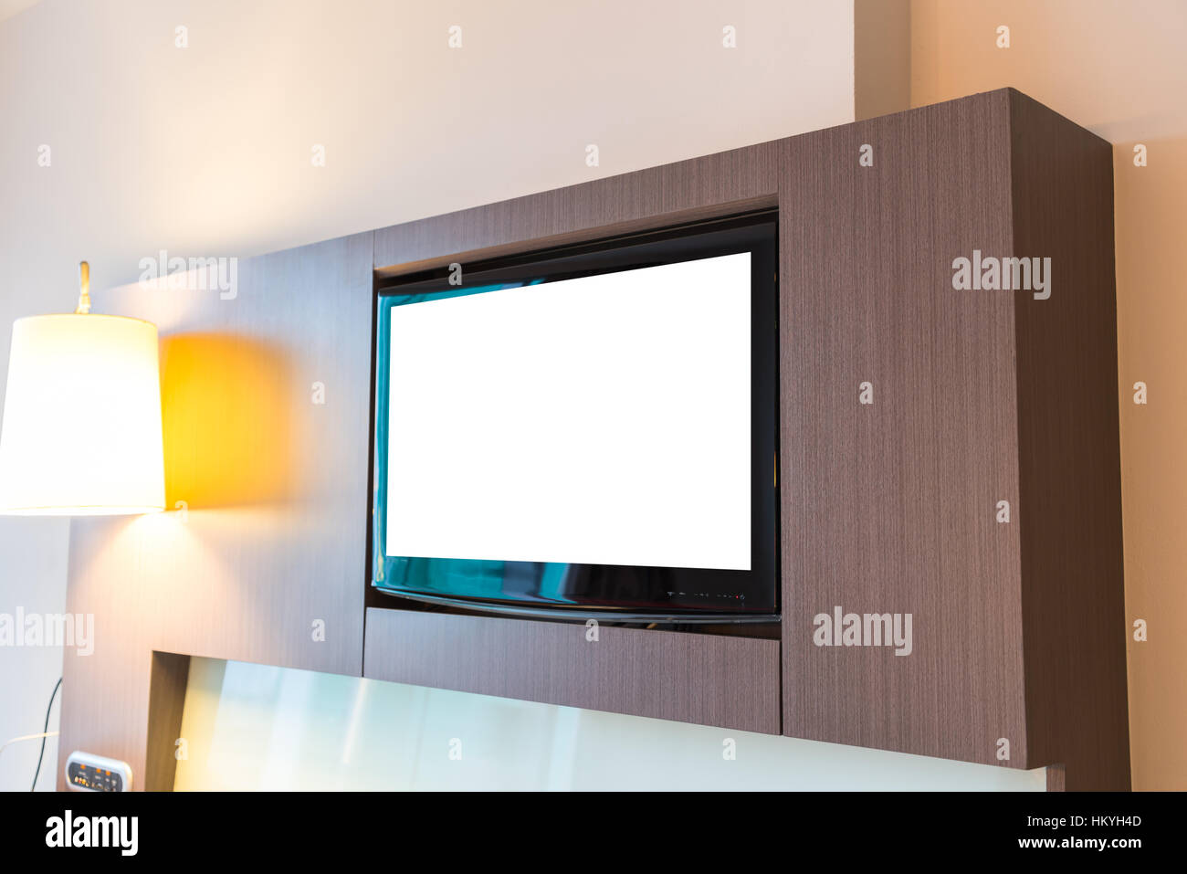 TV screen on wall Stock Photo - Alamy