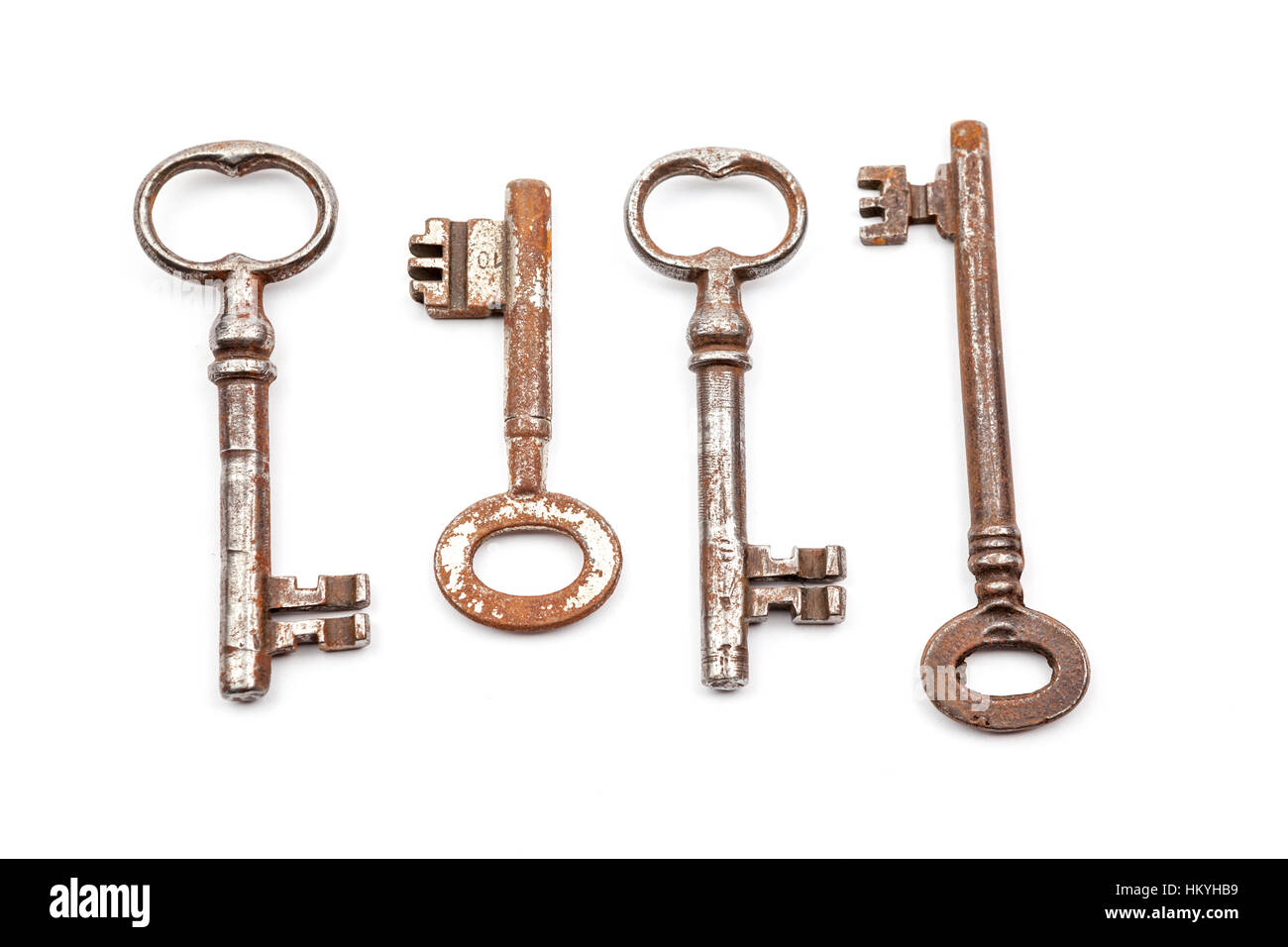 rusty antique house keys with different motives Stock Photo - Alamy