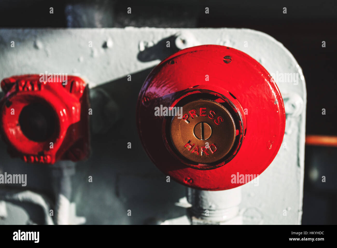 Industrial red button Stock Photo - Alamy