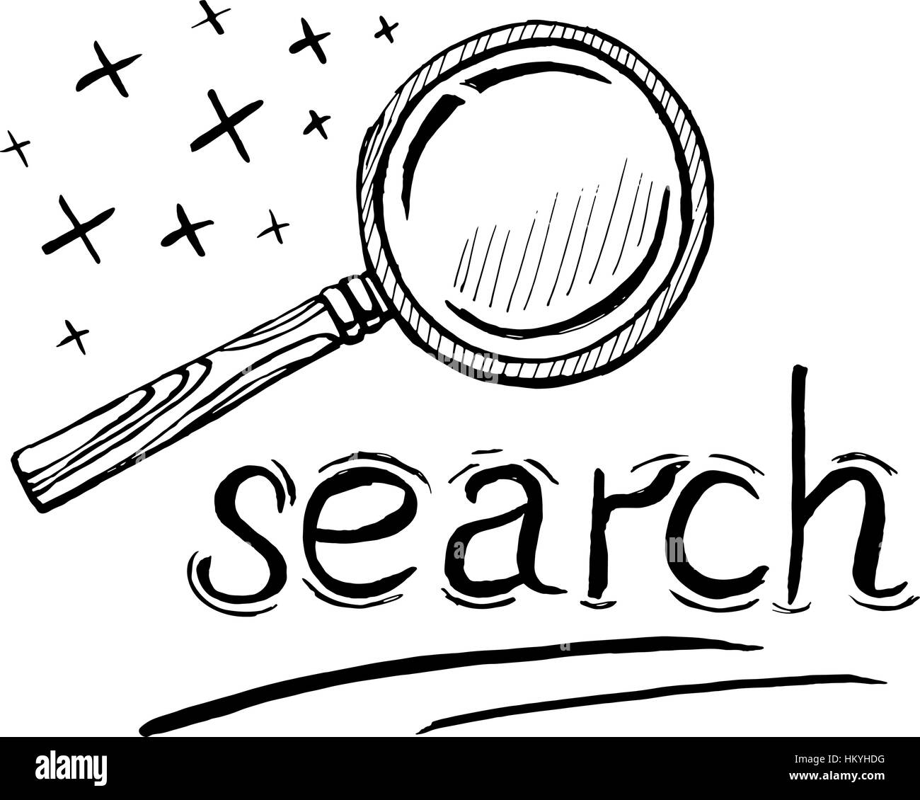 Hand drawn magnifying glass Stock Vector Images - Alamy