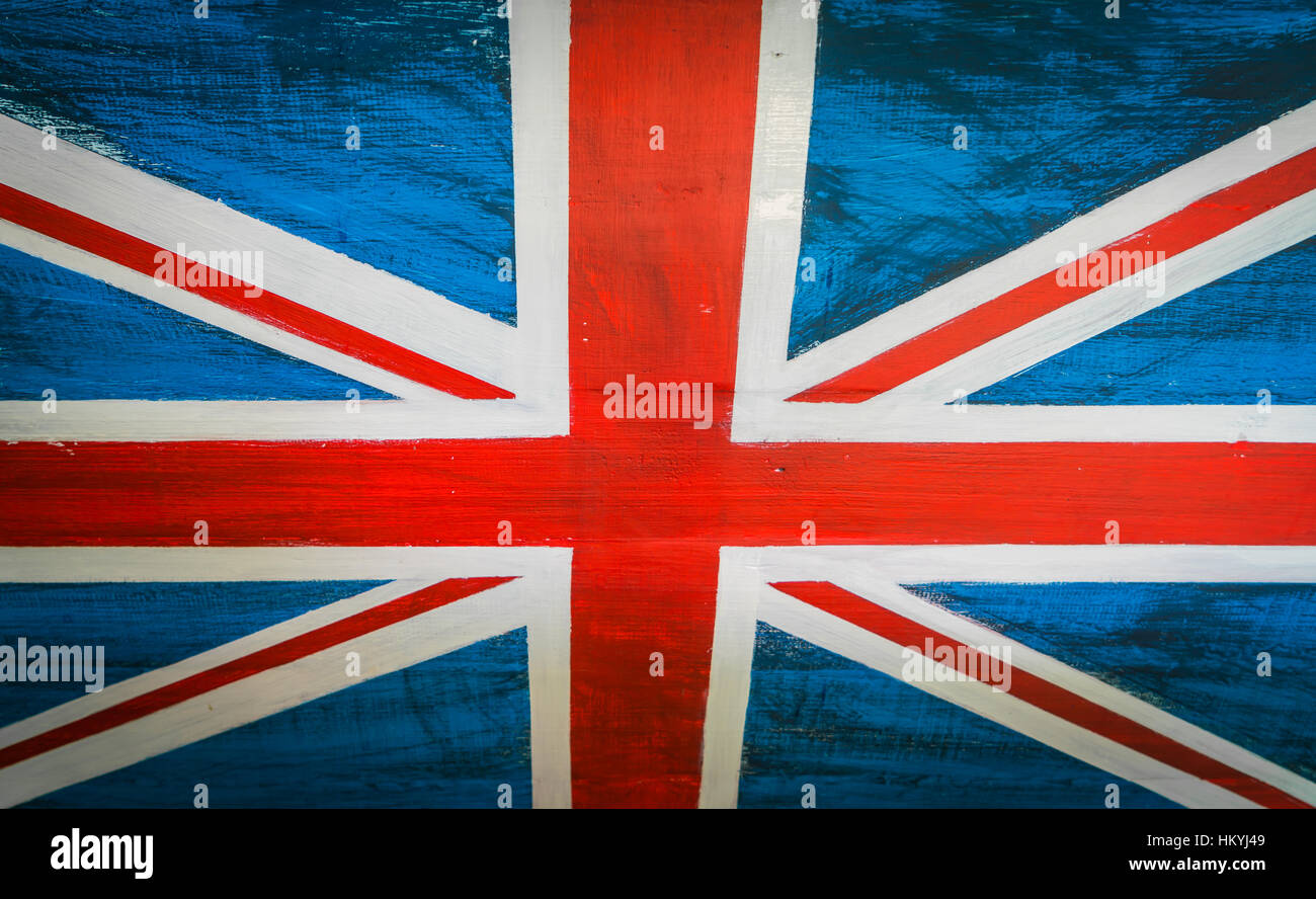 United Kingdom flag painted on aged wooden wall Stock Photo - Alamy
