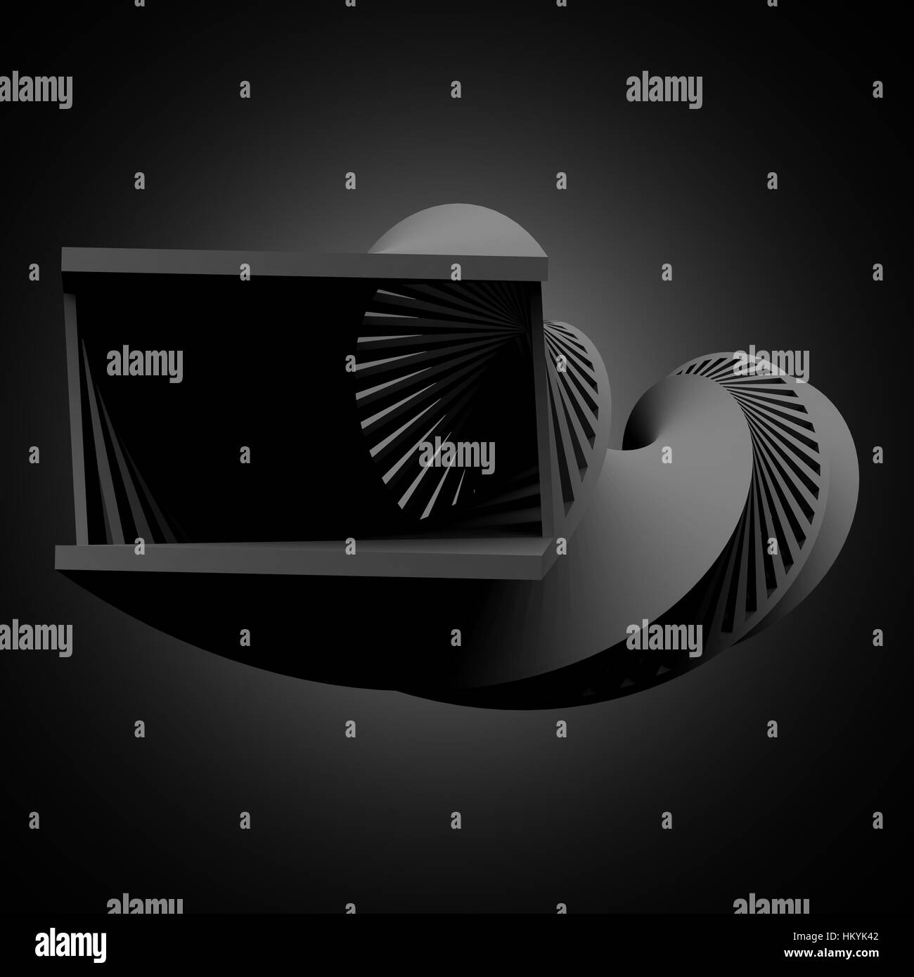 Abstract black helix object, 3d render illustration Stock Photo - Alamy