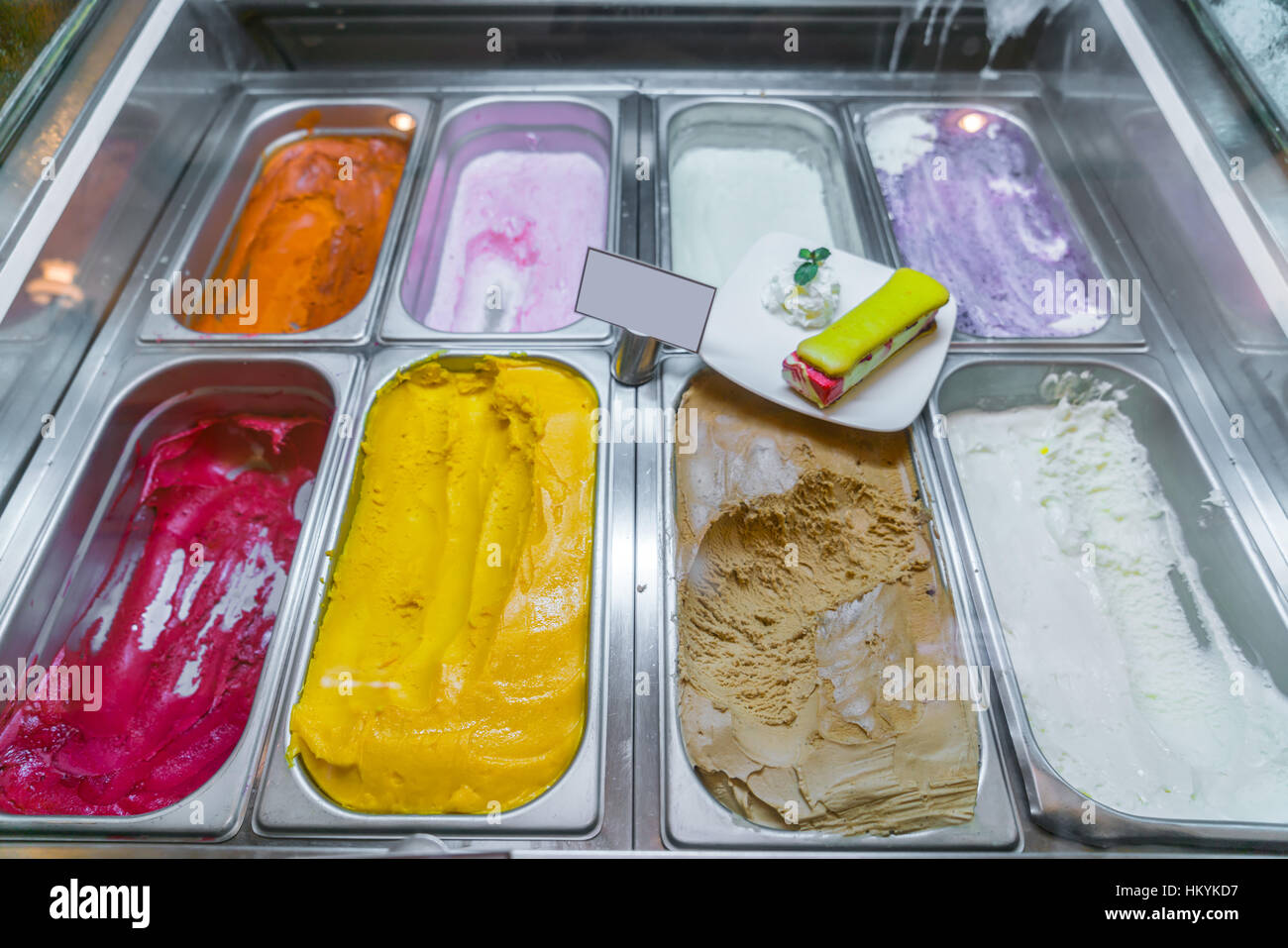 Ice cream in refrigerator Stock Photo - Alamy