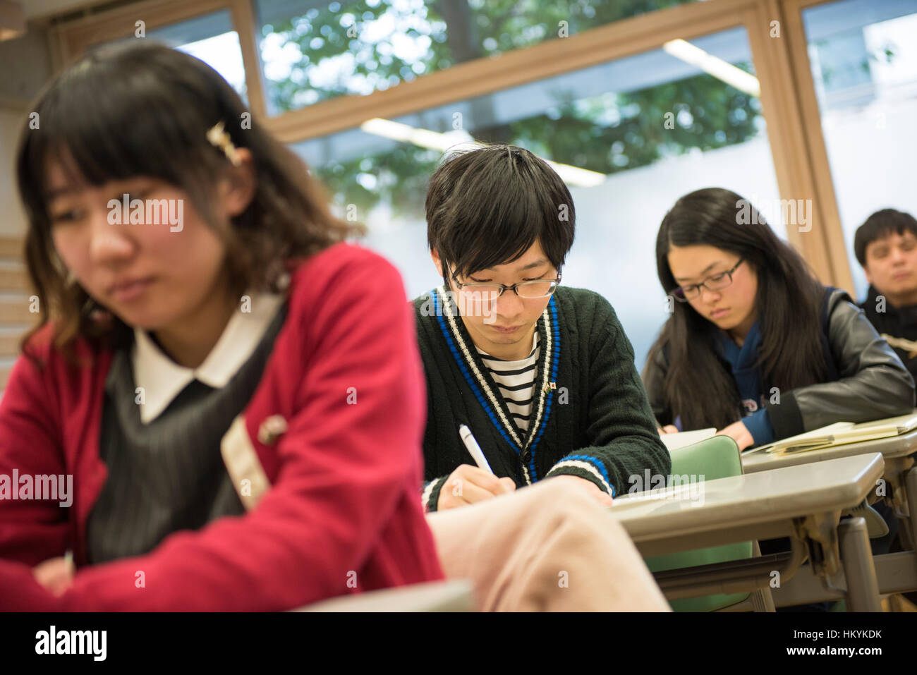 Tokyo, Japan, 2017. Japanese students at Daito Bunka University in ...