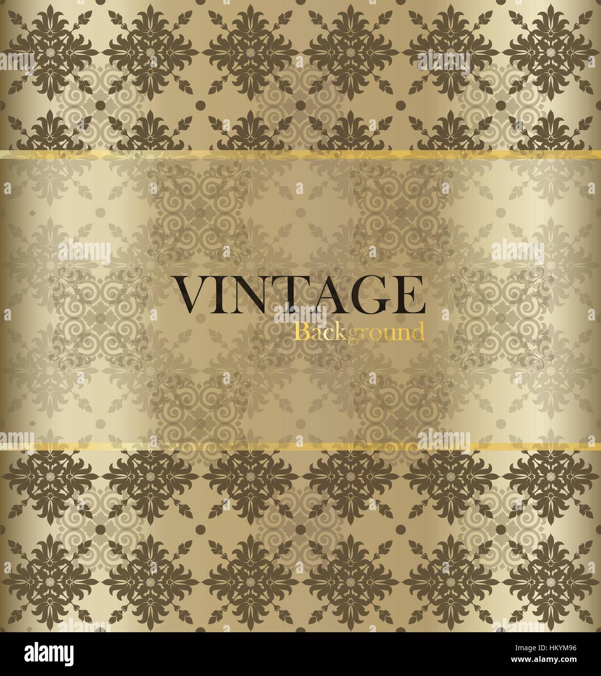 Vintage background with golden vintage label. Vector illustration Stock ...