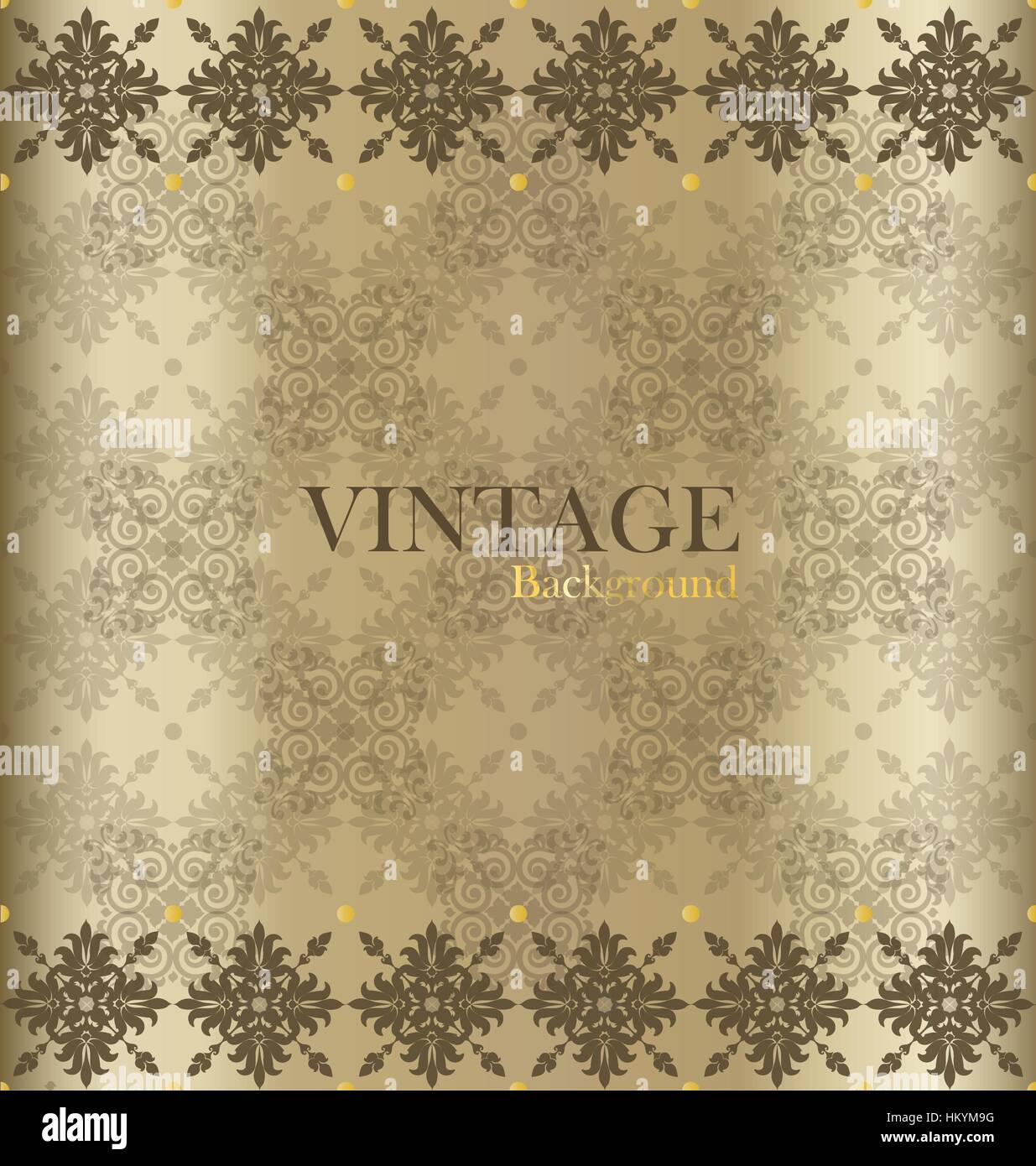 Vintage background with golden vintage label. Vector illustration Stock ...