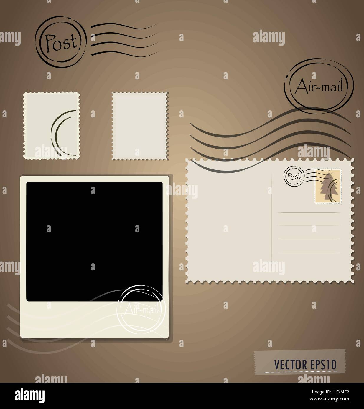 Old postcards writing Stock Vector Images - Alamy