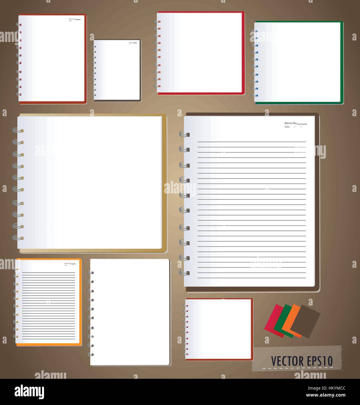 Collection of notebook designs. Vector illustration. Easy editable ...