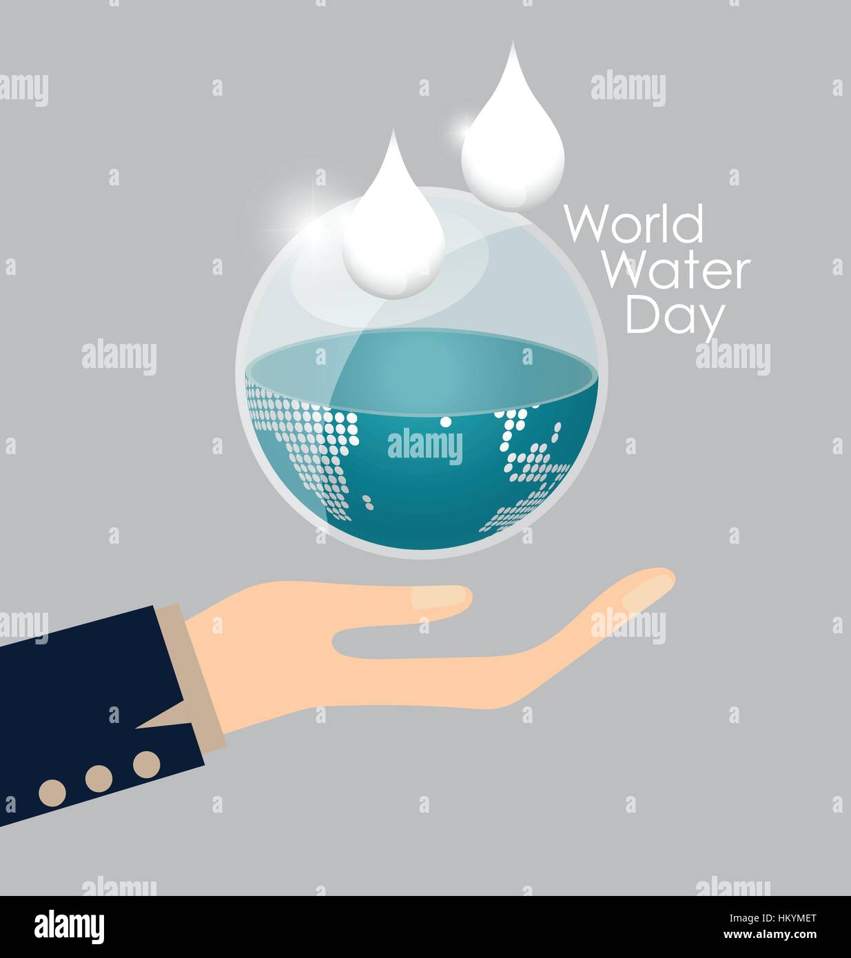 World water day concept with water drop. Vector illustration Stock ...