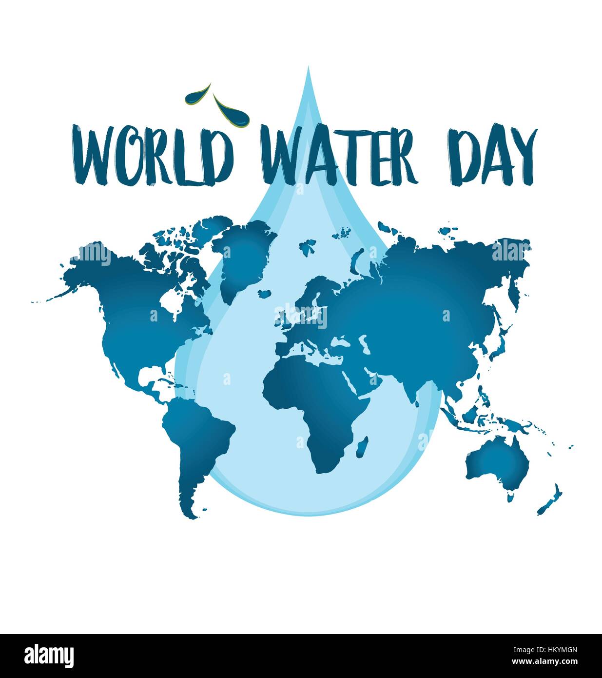 World water day concept with water drop made by globe. Vector ...
