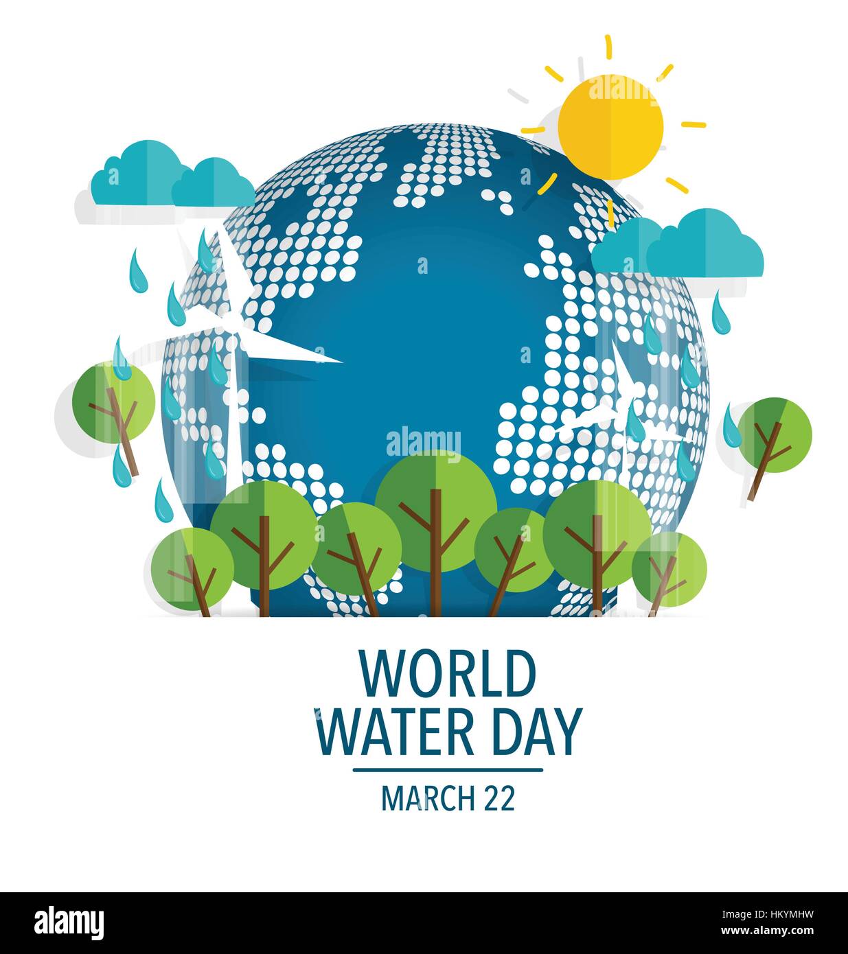 World water day concept with globe. Vector illustration Stock Vector ...