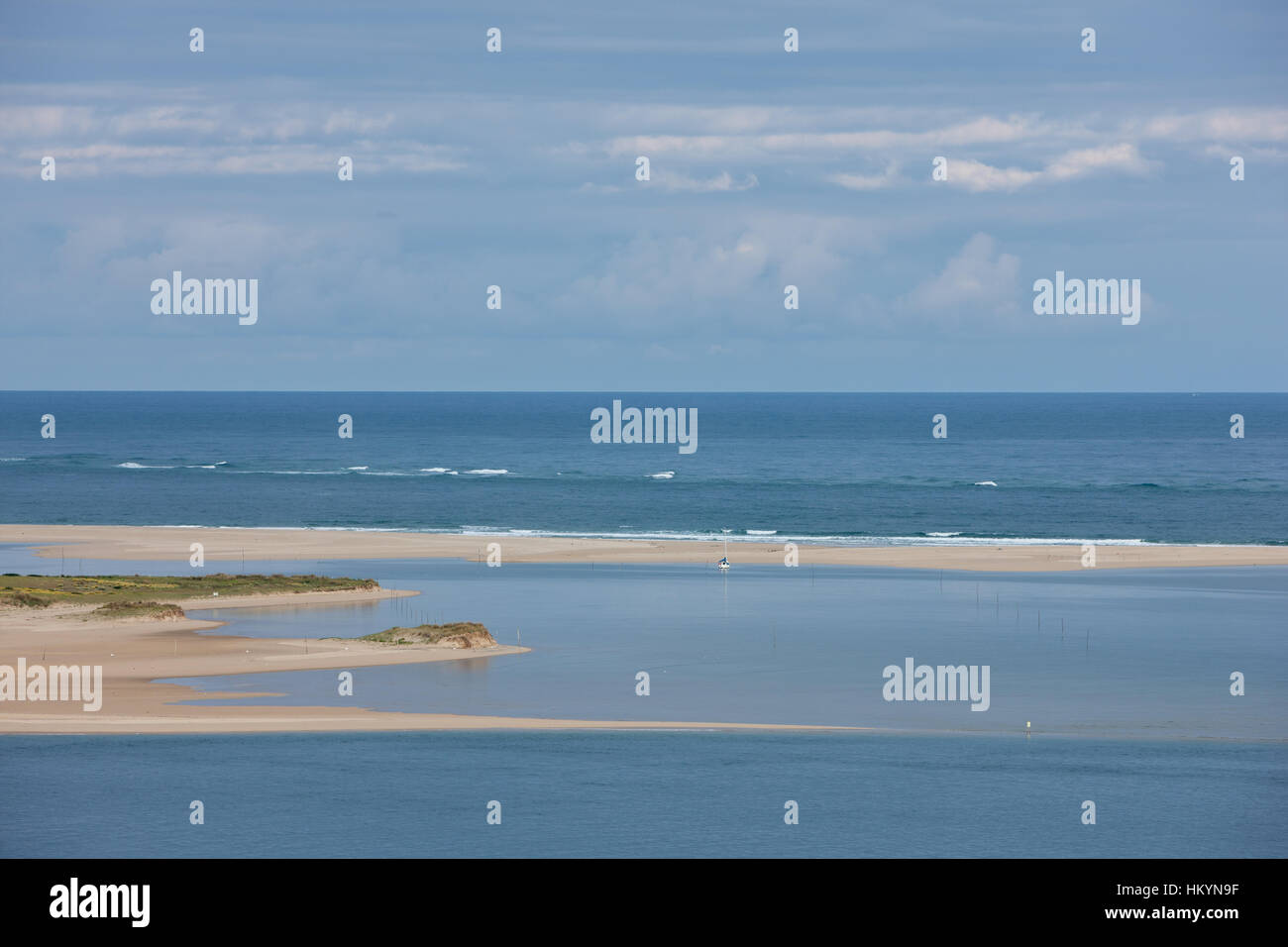 Sand banks and the sea at Arcachon France Stock Photo - Alamy