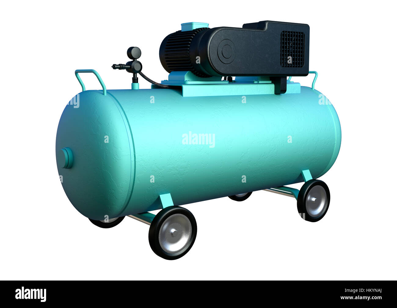 3D rendering of an air compressor isolated on white background Stock ...
