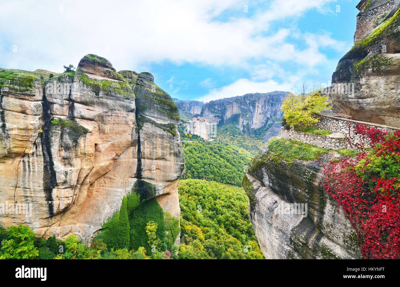 the old monasteries of Meteora Greece Stock Photo - Alamy