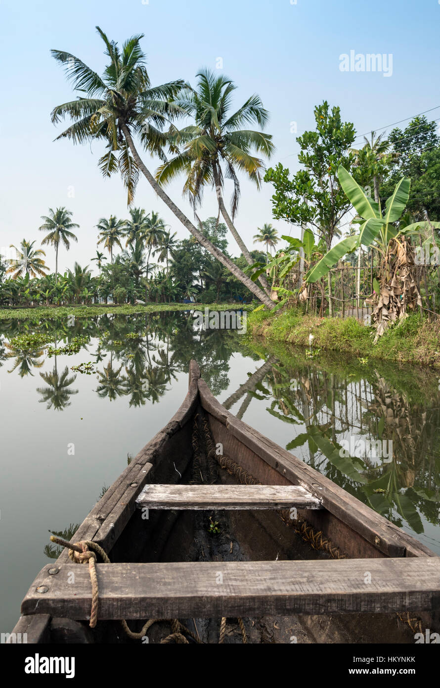 Boat in Kerala Backwaters, Kumarakom, India Stock Photo - Alamy