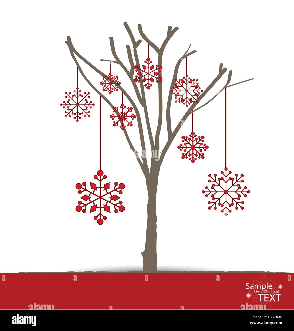 Abstract tree with snowflakes. Vector illustration Stock Vector Image ...