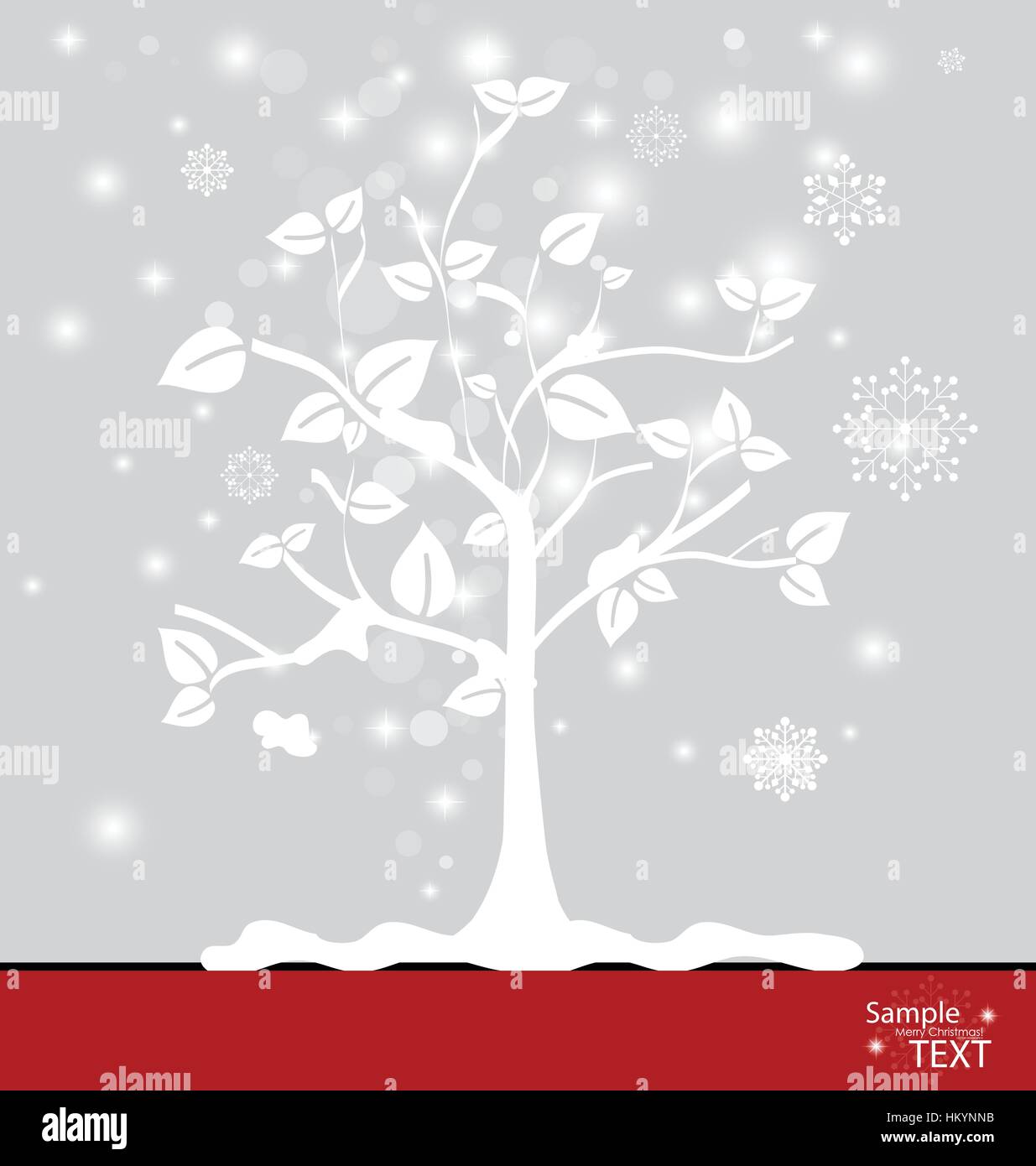 Abstract tree with snowflakes. Vector illustration Stock Vector Image ...