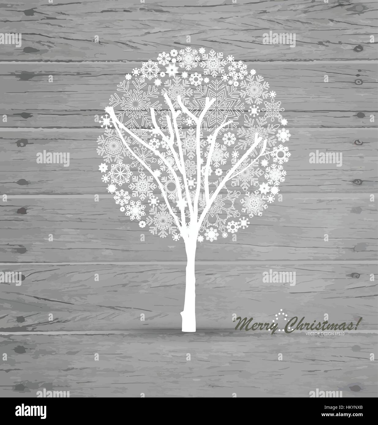 Christmas tree on wood background. Vector illustration Stock Vector ...