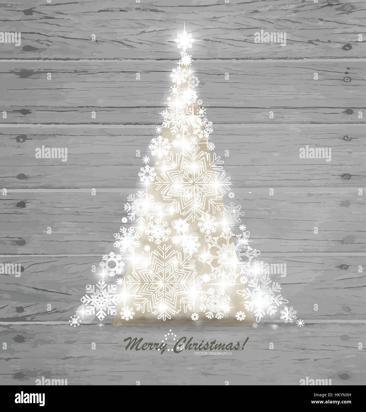 Christmas tree on wood background. Vector illustration Stock Vector ...