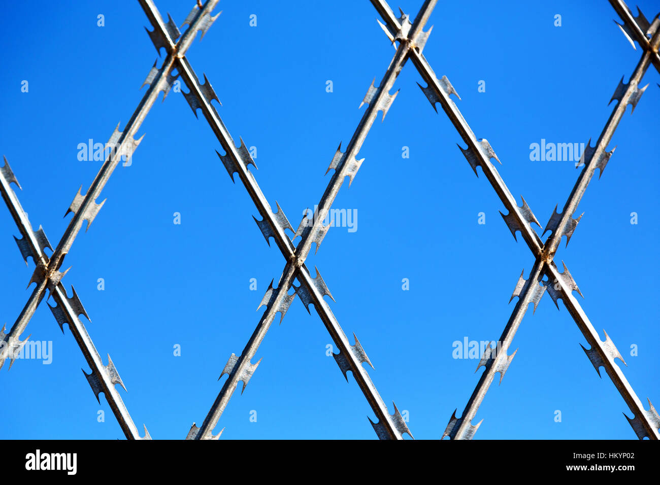 abstract razor wire in the clear sky like background texture Stock ...