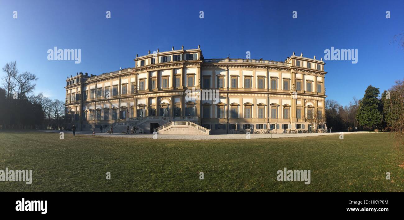 Villa Reale, Monza, Italy. 01/15/2017. Royal gardens and park of Monza ...