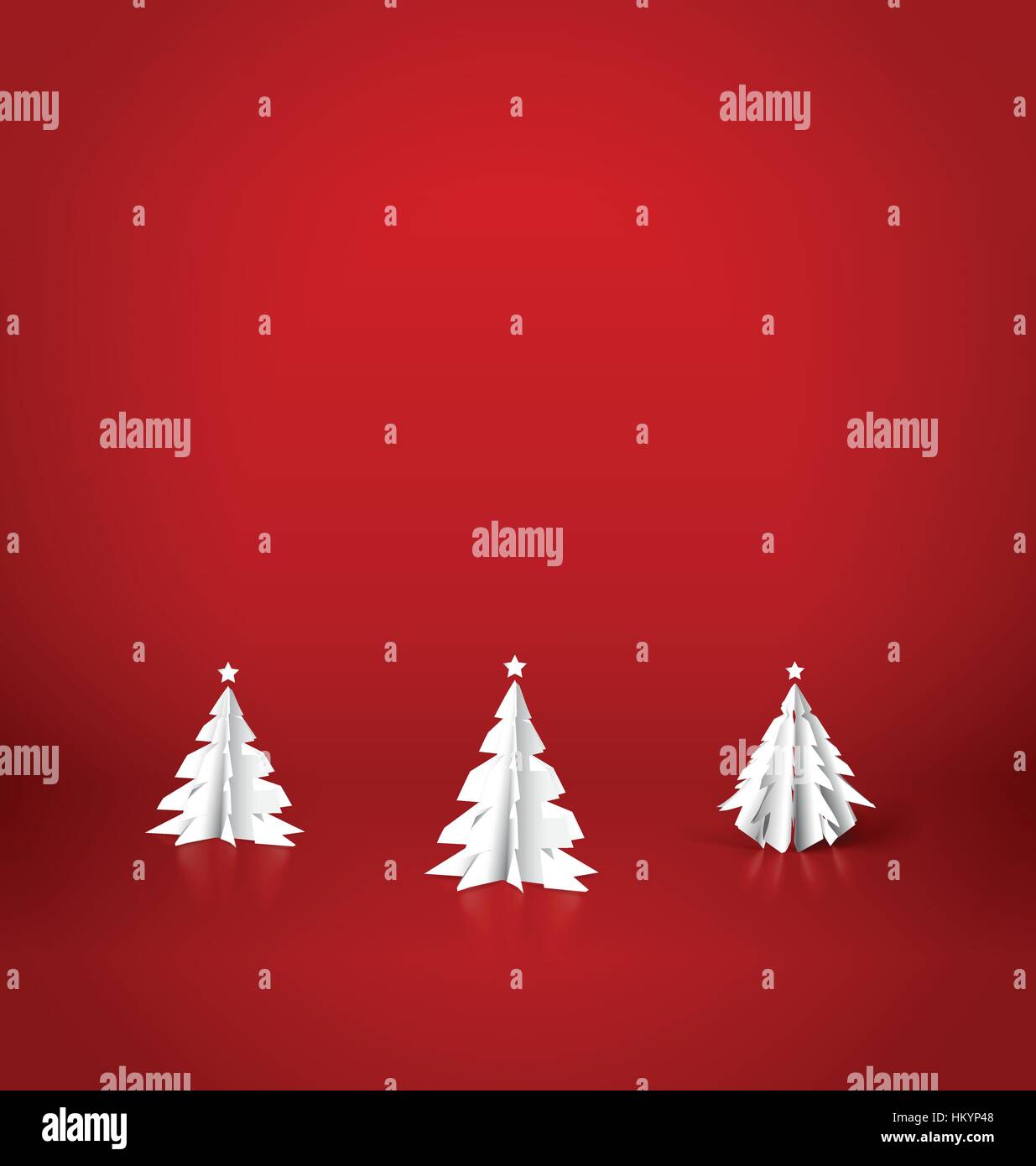 Merry Christmas greeting card with origami Christmas tree, vector ...