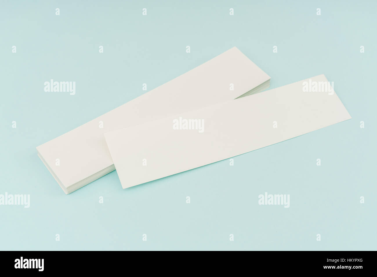 Blank Gift Card on blue background Stock Photo - Alamy