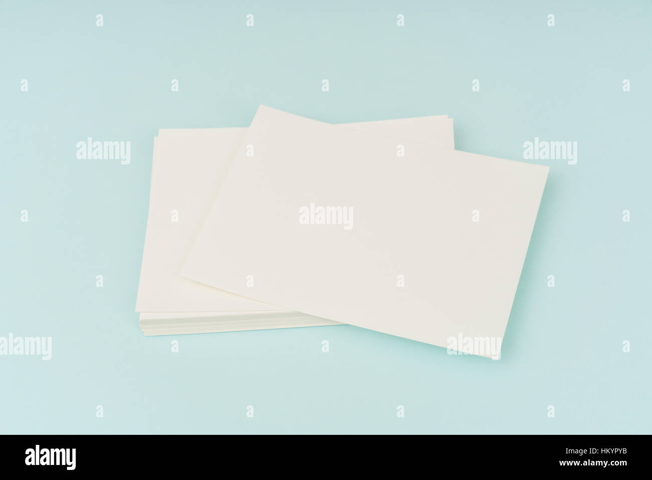 Blank Gift Card on blue background Stock Photo - Alamy